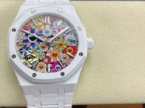 Royal Oak 15500 White Ceramic APSF 1:1 Best Edition Celebration Dial on ...