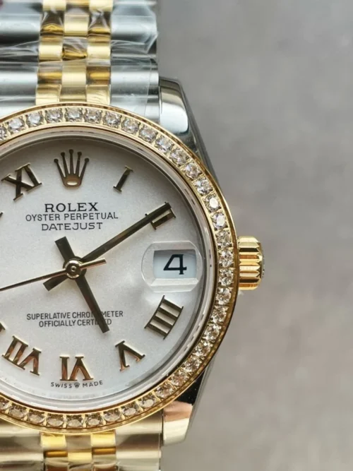 Rolex Datejust 31mm 278273 YG/SS White Dial Diamond Bezel on YG/SS ...