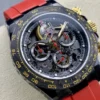 Rolex Daytona By Blaken Imitation Watch Skeleton Dial Rubber Strap Red ...