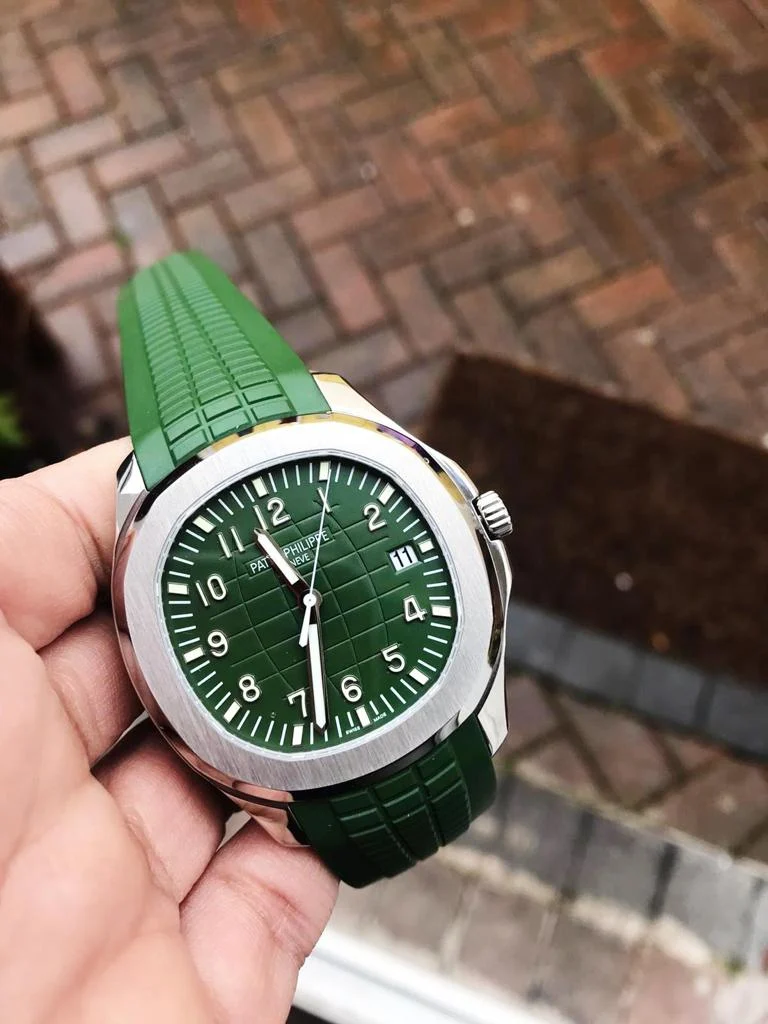 Aquanaut 5168G 42mm SS ZF 1:1 Best Edition Green Dial on Green Rubber ...